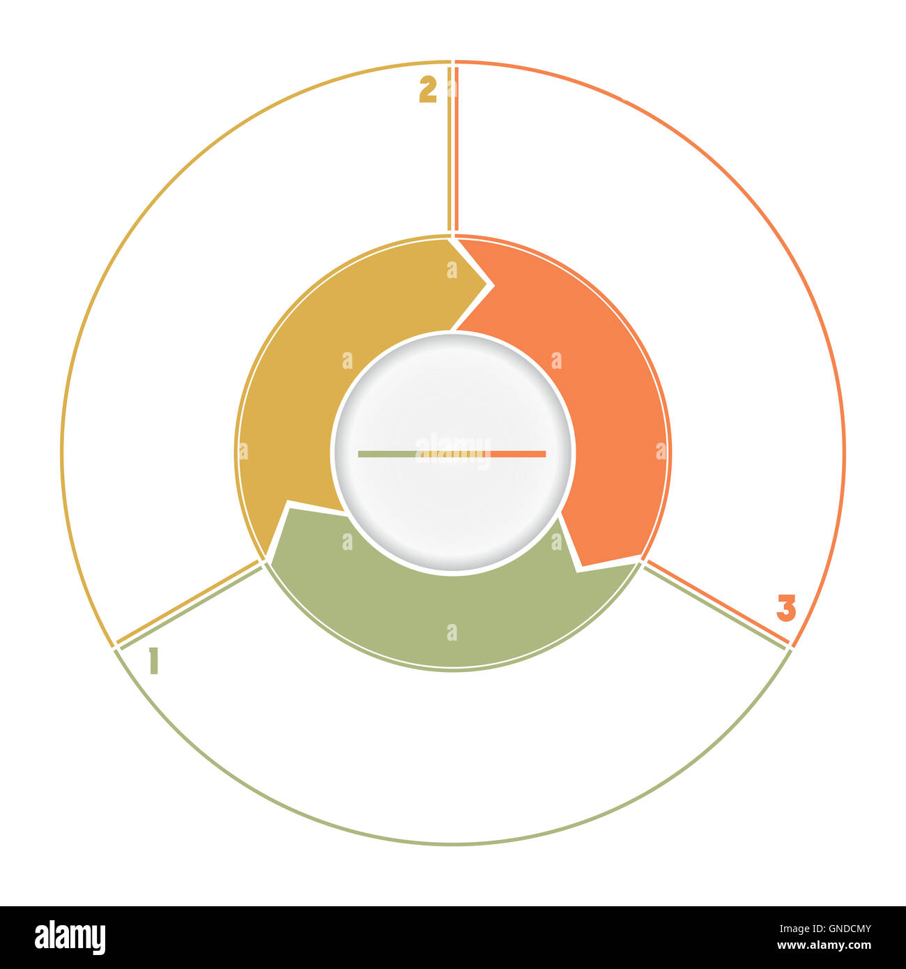 Infographic Ring from Arrows.Template cyclic process numbered for three ...