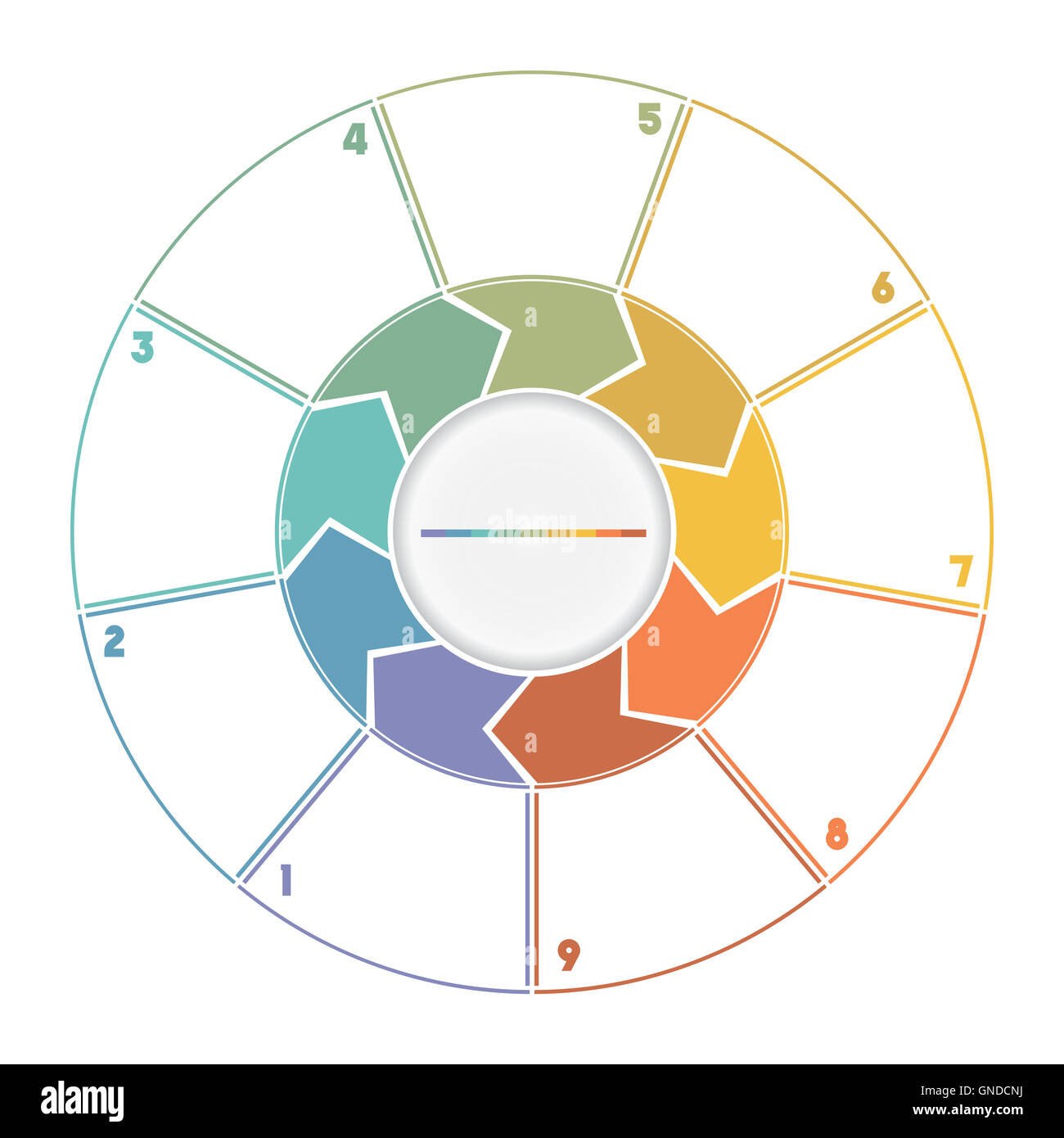 Infographic Ring from Arrows.Template cyclic process numbered for nine ...