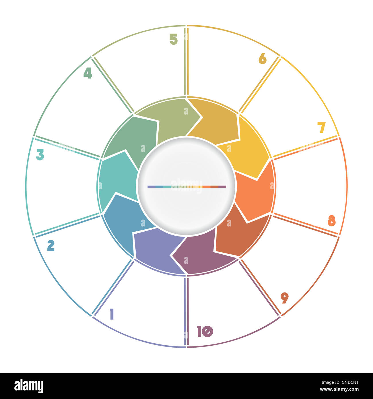 Infographic Ring from Arrows.Template cyclic process numbered for ten ...