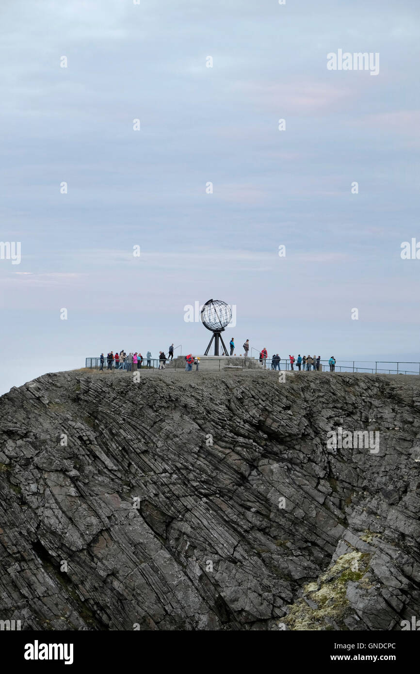 Norway, Nordkapp, Globe Monument Stock Photo - Alamy