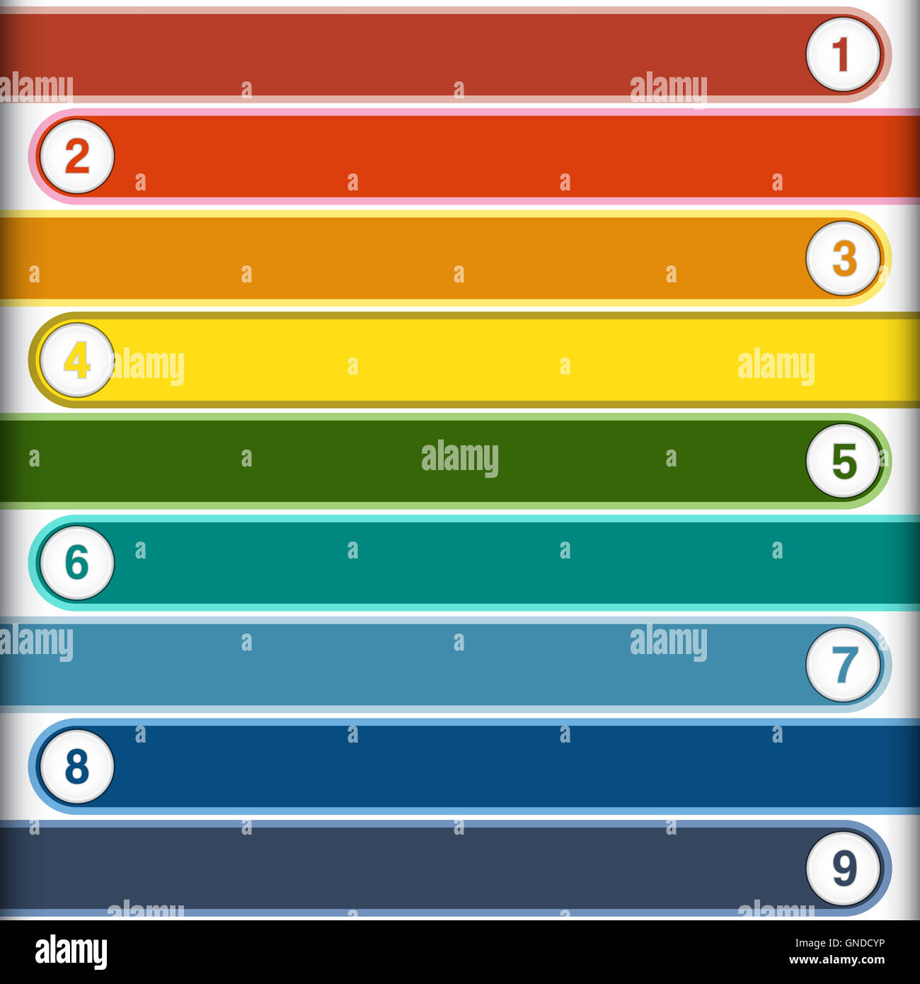 Colourful strips, template for the text nine positions Stock Photo - Alamy