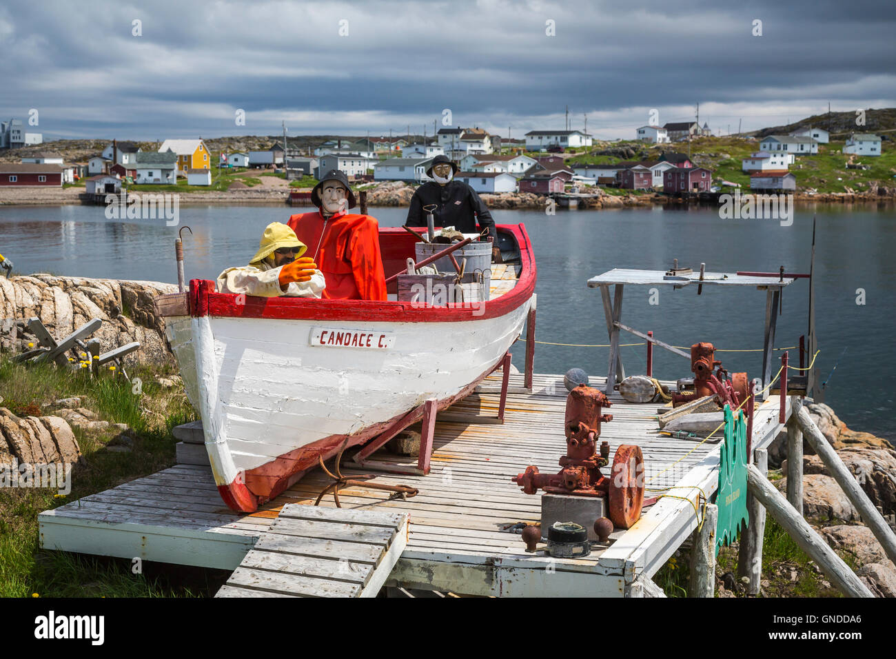 A fisherman's display at Fogo, Fogo Island, Newfoundland and Labrador ...