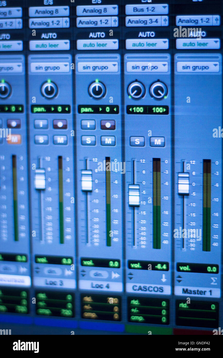 Professional sound recording audio studio digital equipment, amplifier ...