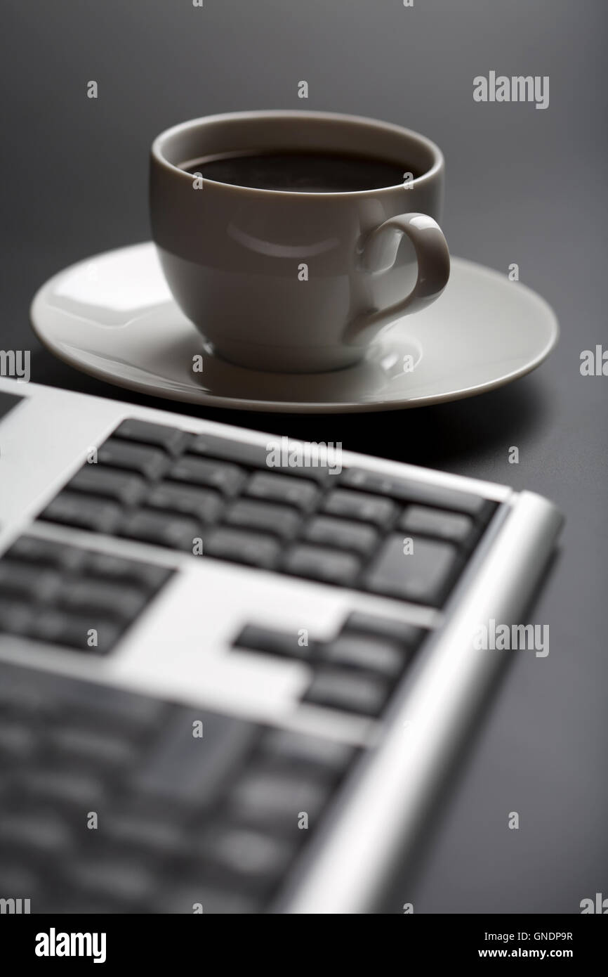 cup of coffee and keyboard Stock Photo - Alamy