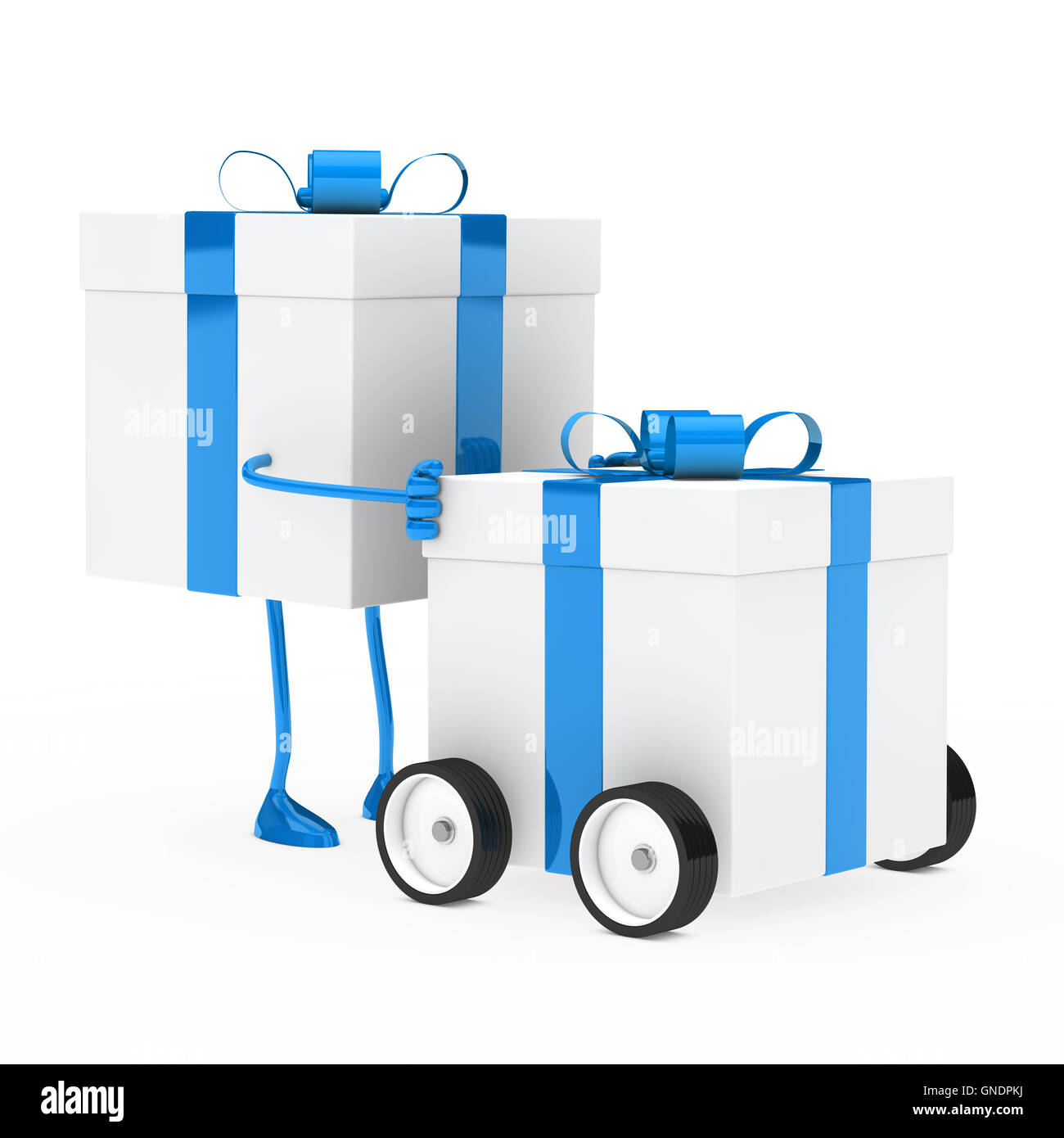 figure push gift box Stock Photo - Alamy