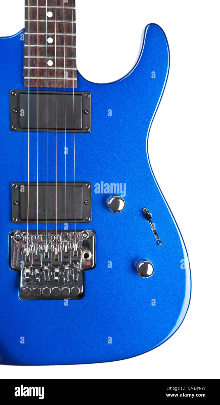blue electric guitar isolated Stock Photo - Alamy