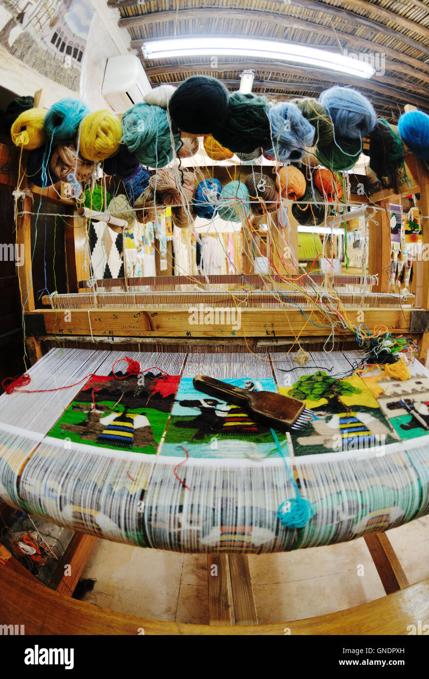 traditional arabic rug production Stock Photo - Alamy