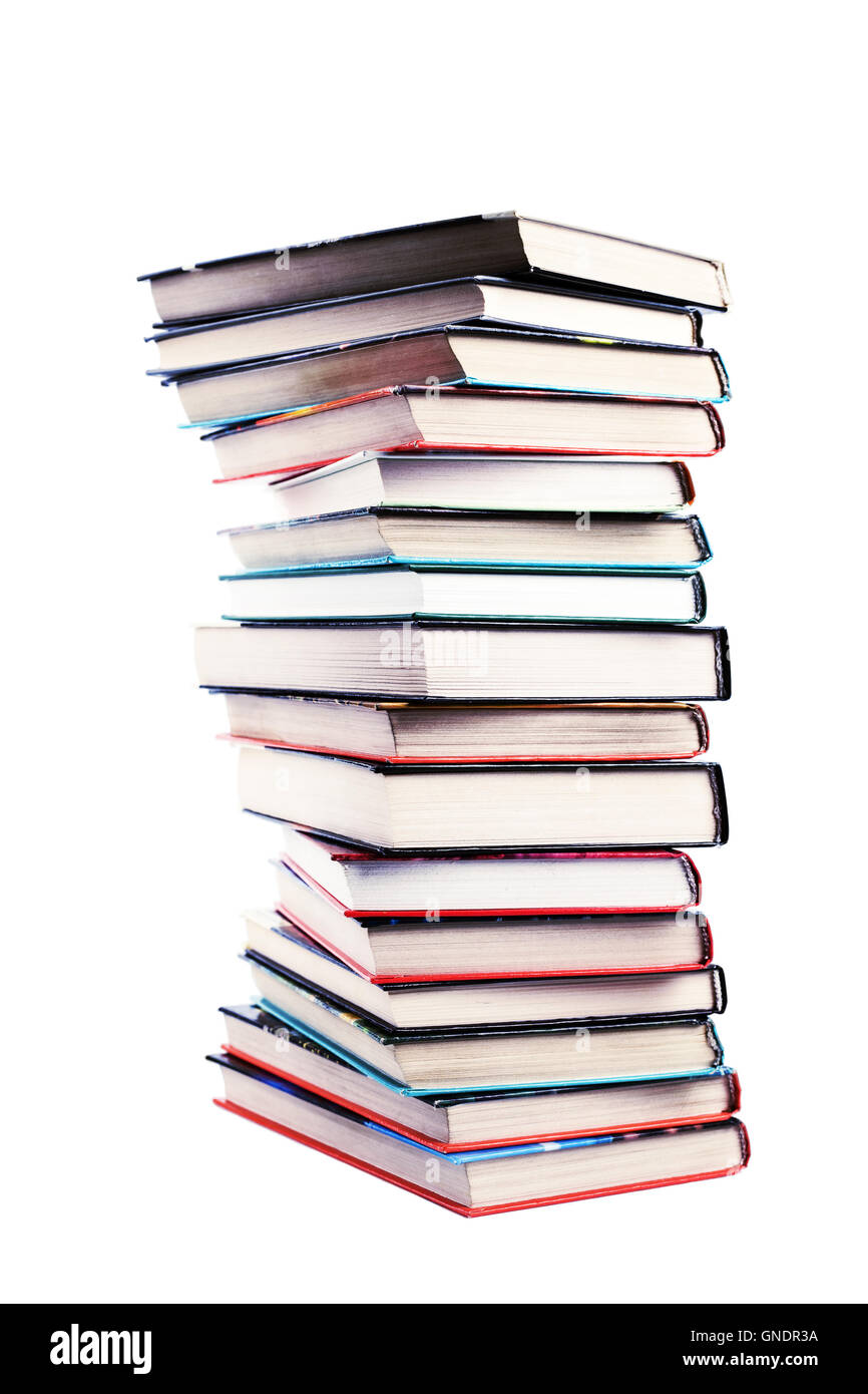 big pile of books isolated Stock Photo - Alamy