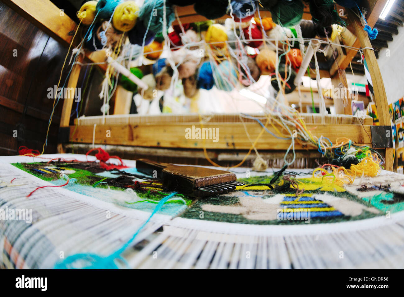 traditional arabic rug production Stock Photo - Alamy