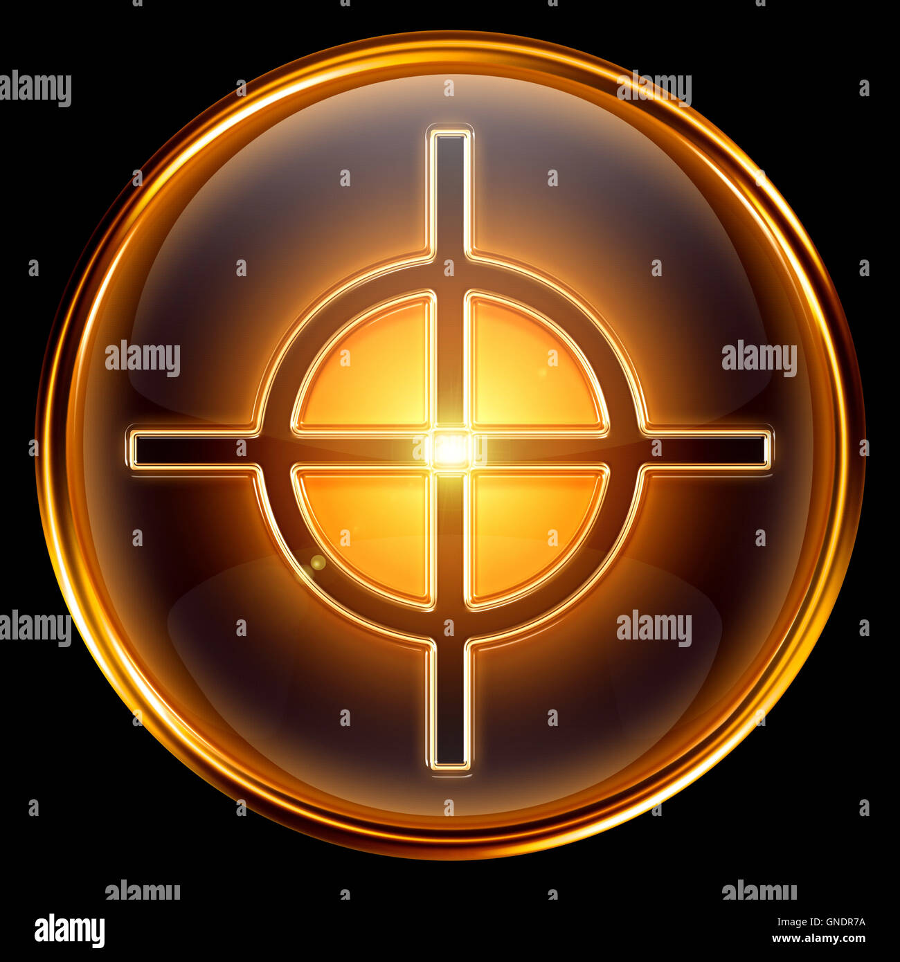 target icon golden Stock Photo - Alamy