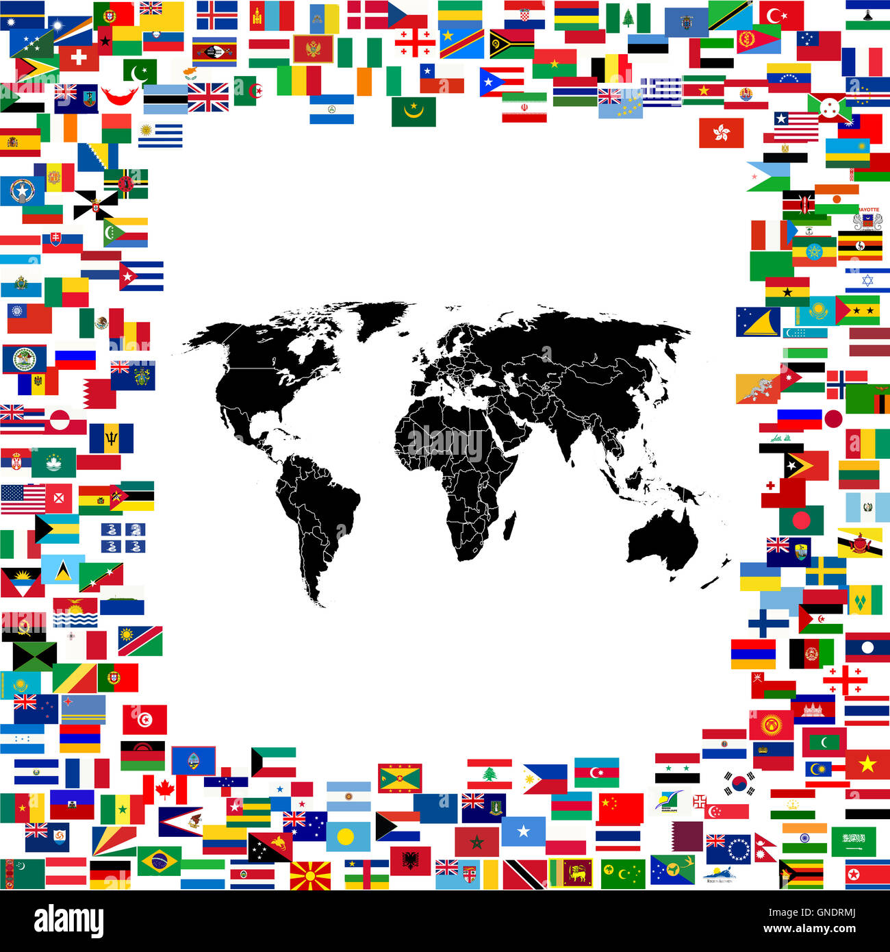 Asia map flags hi-res stock photography and images - Alamy