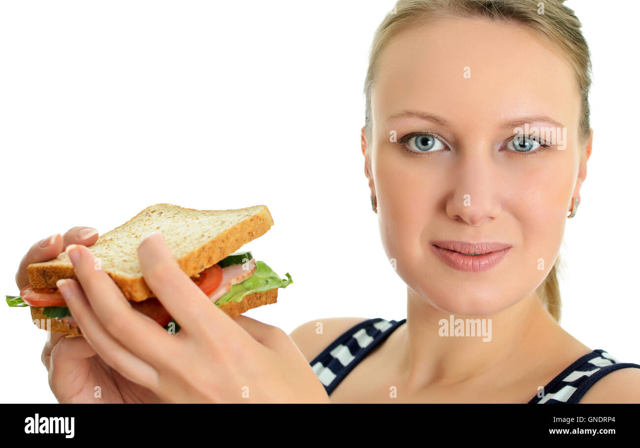 Girl sandwich ham hi-res stock photography and images - Alamy