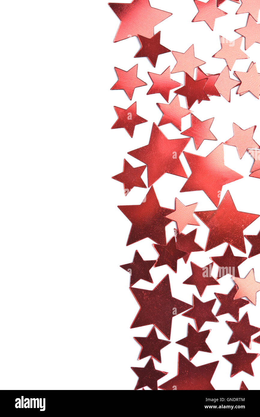 holiday red stars frame isolated Stock Photo - Alamy