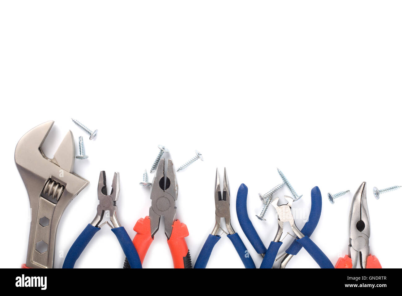 set of colorful tools isolated Stock Photo - Alamy