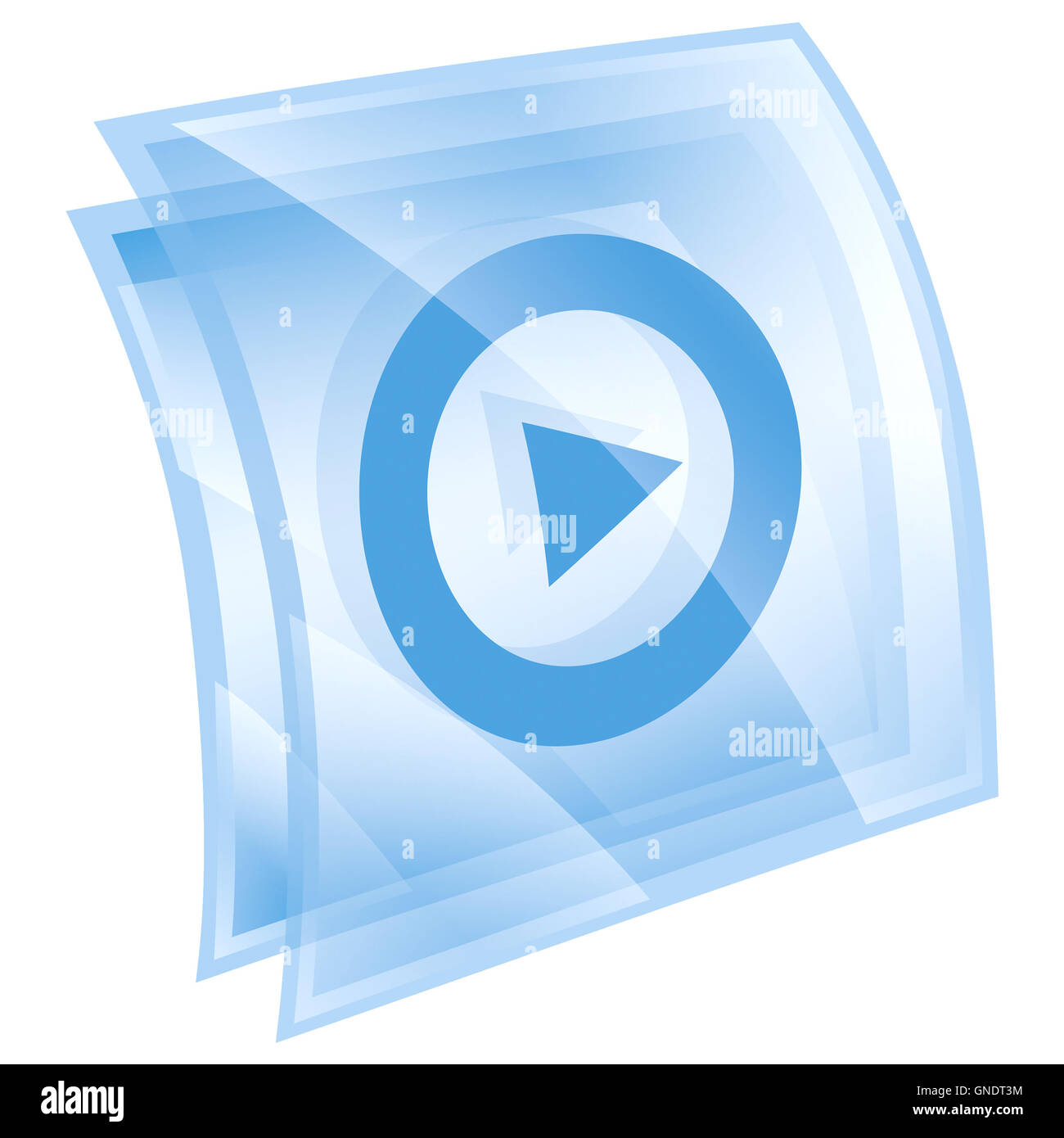 Play icon blue, isolated on white background Stock Photo - Alamy