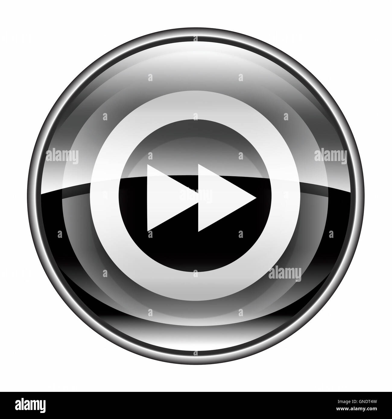 Rewind Forward icon black, isolated on white background Stock Photo - Alamy