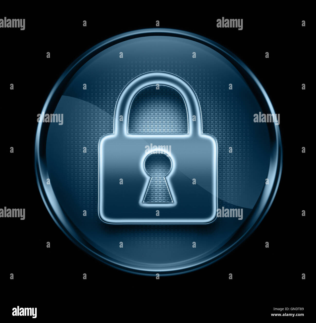 Lock icon dark blue, isolated on black background Stock Photo - Alamy
