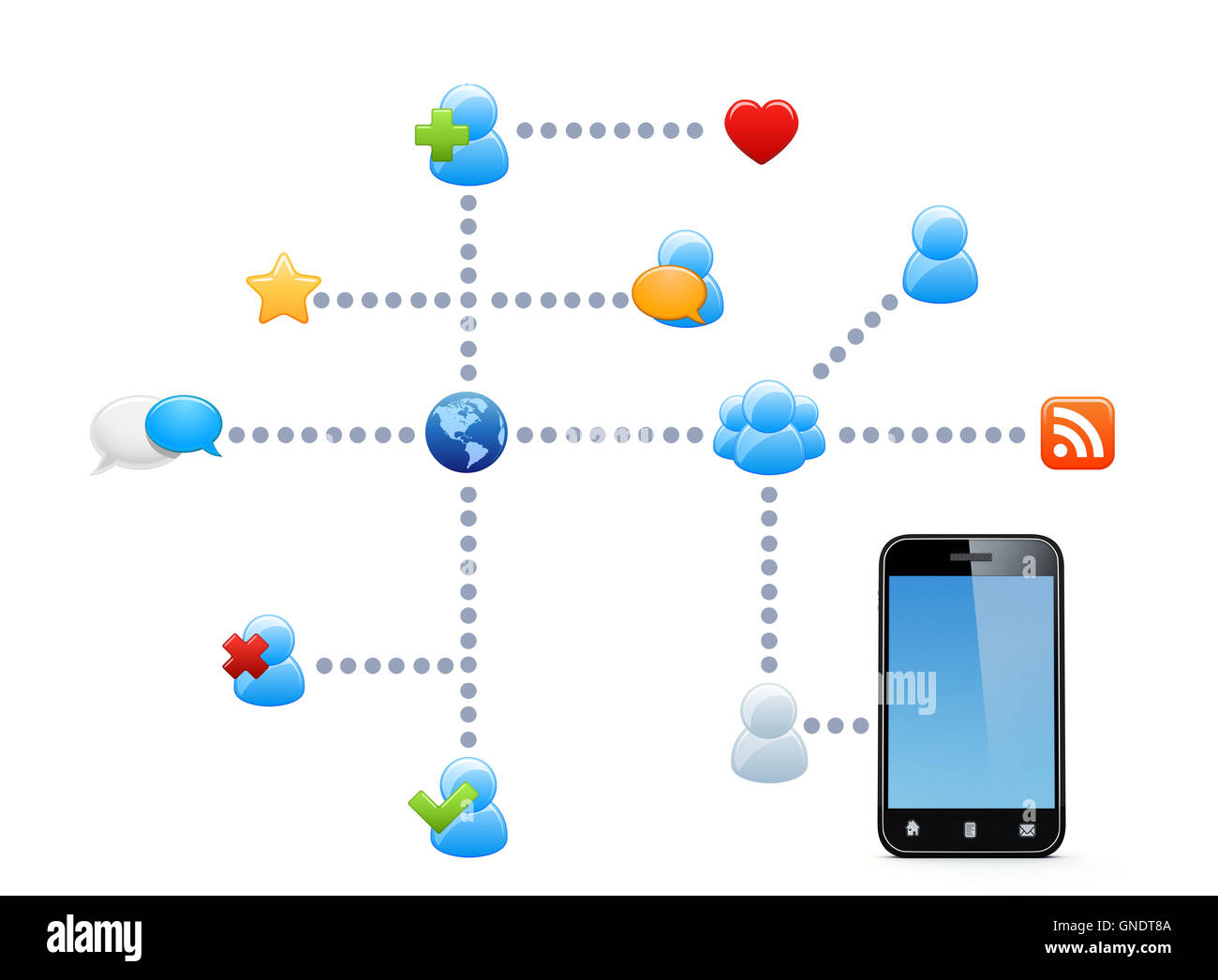 Smart social network Cut Out Stock Images & Pictures - Alamy