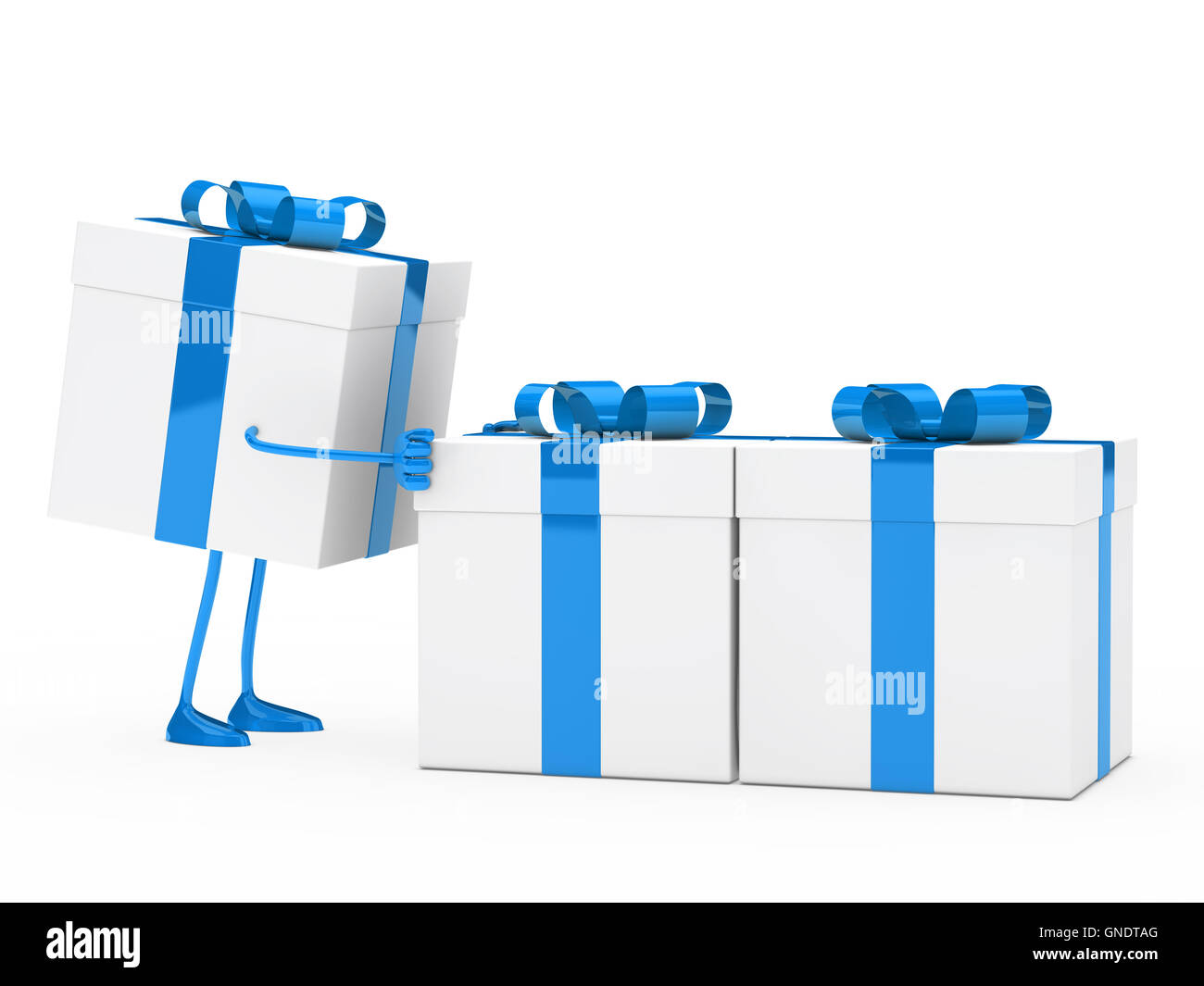 figure push gift boxes Stock Photo - Alamy