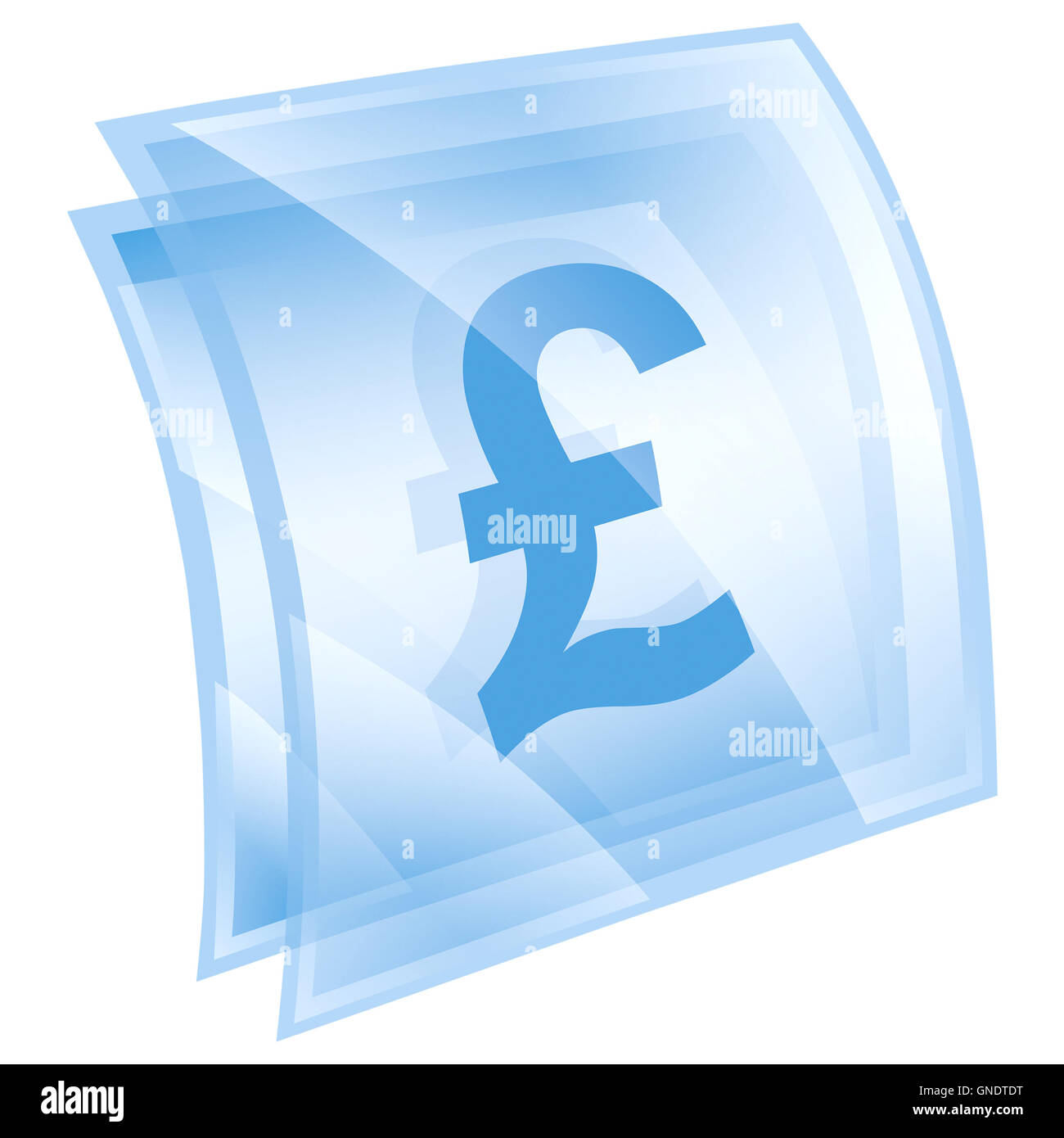 Pound icon blue square, isolated on white background Stock Photo - Alamy