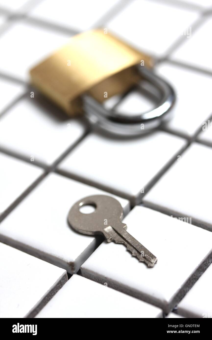 padlock with key Stock Photo - Alamy