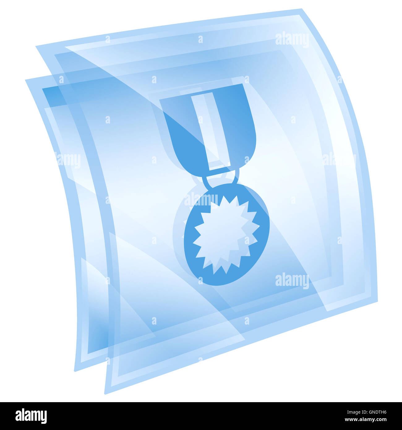 medal icon blue, isolated on white background Stock Photo - Alamy