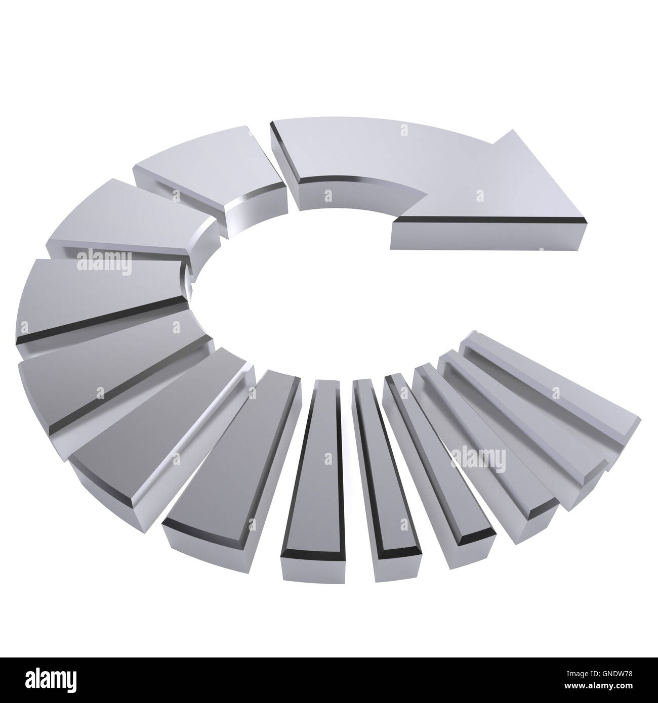 Chrome Circular Arrow Stock Photo - Alamy