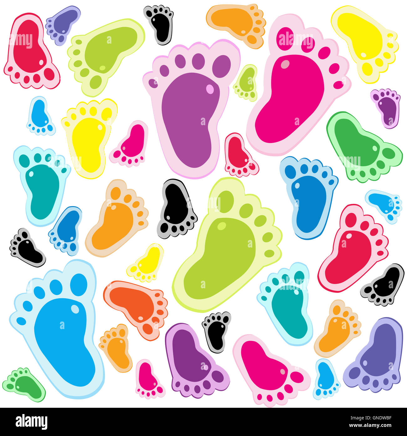 Seamless pattern with foot steps Stock Photo - Alamy