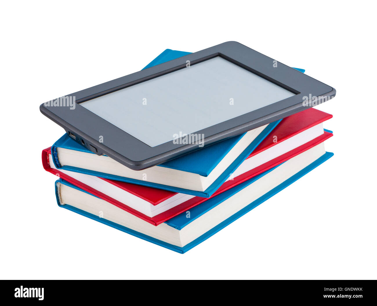 Books with e-reader Stock Photo - Alamy