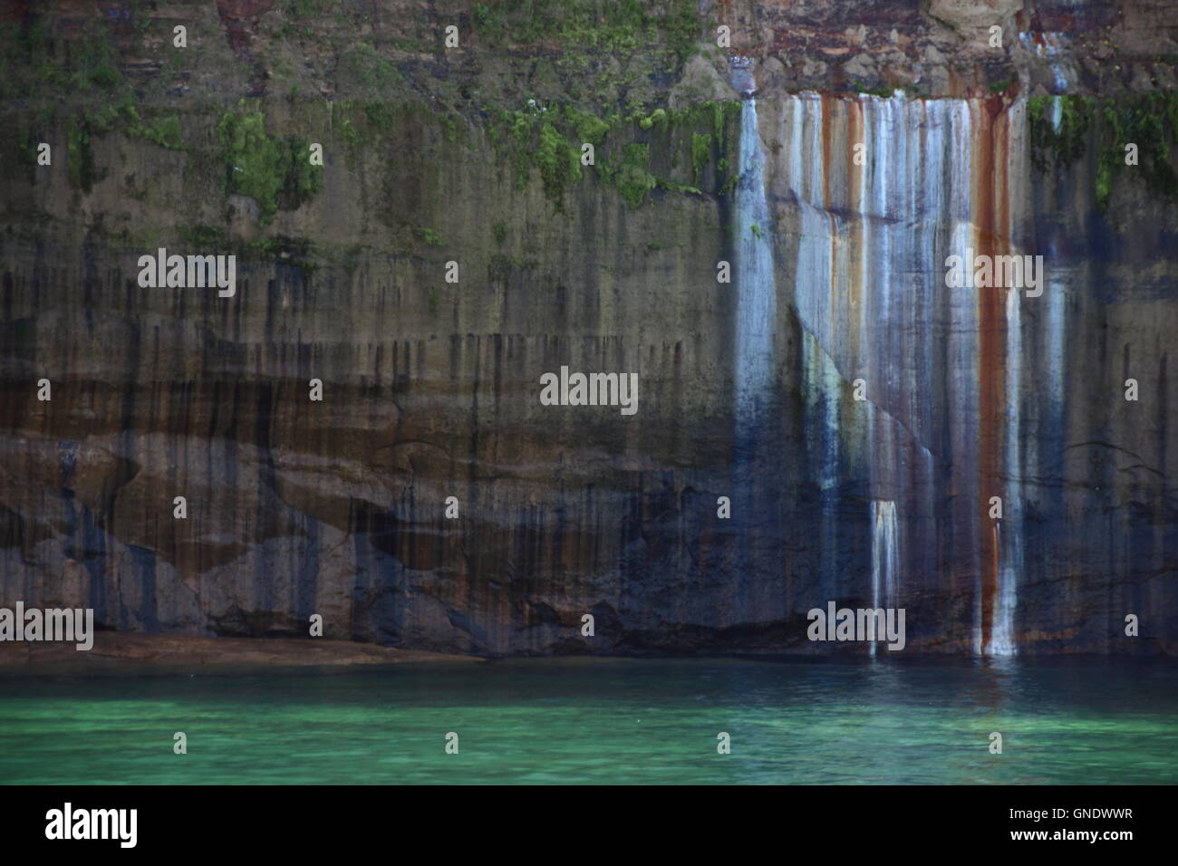 Colored cliff at Pictured Rocks National Park, MI, USA Stock Photo - Alamy