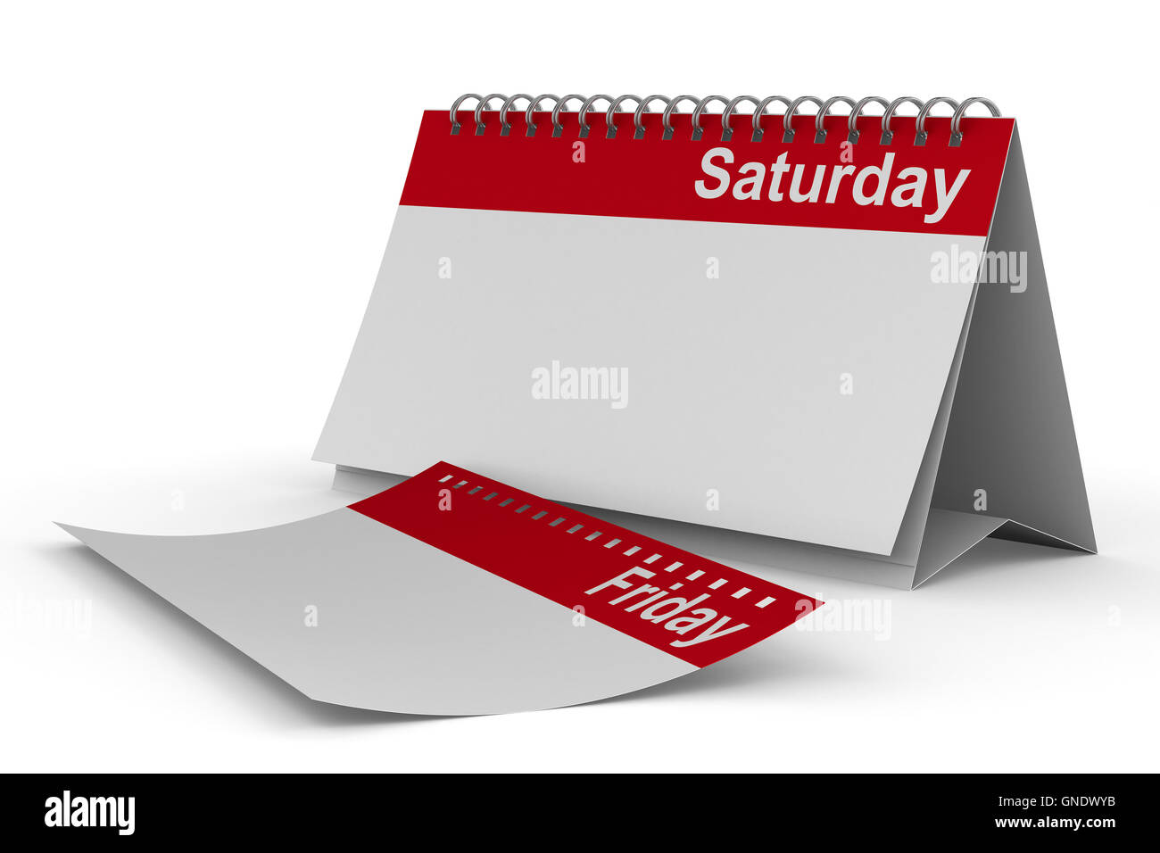 Calendar for saturday on white background. Isolated 3D image Stock ...