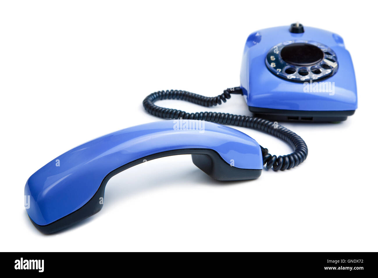 blue retro telephone isolated Stock Photo - Alamy