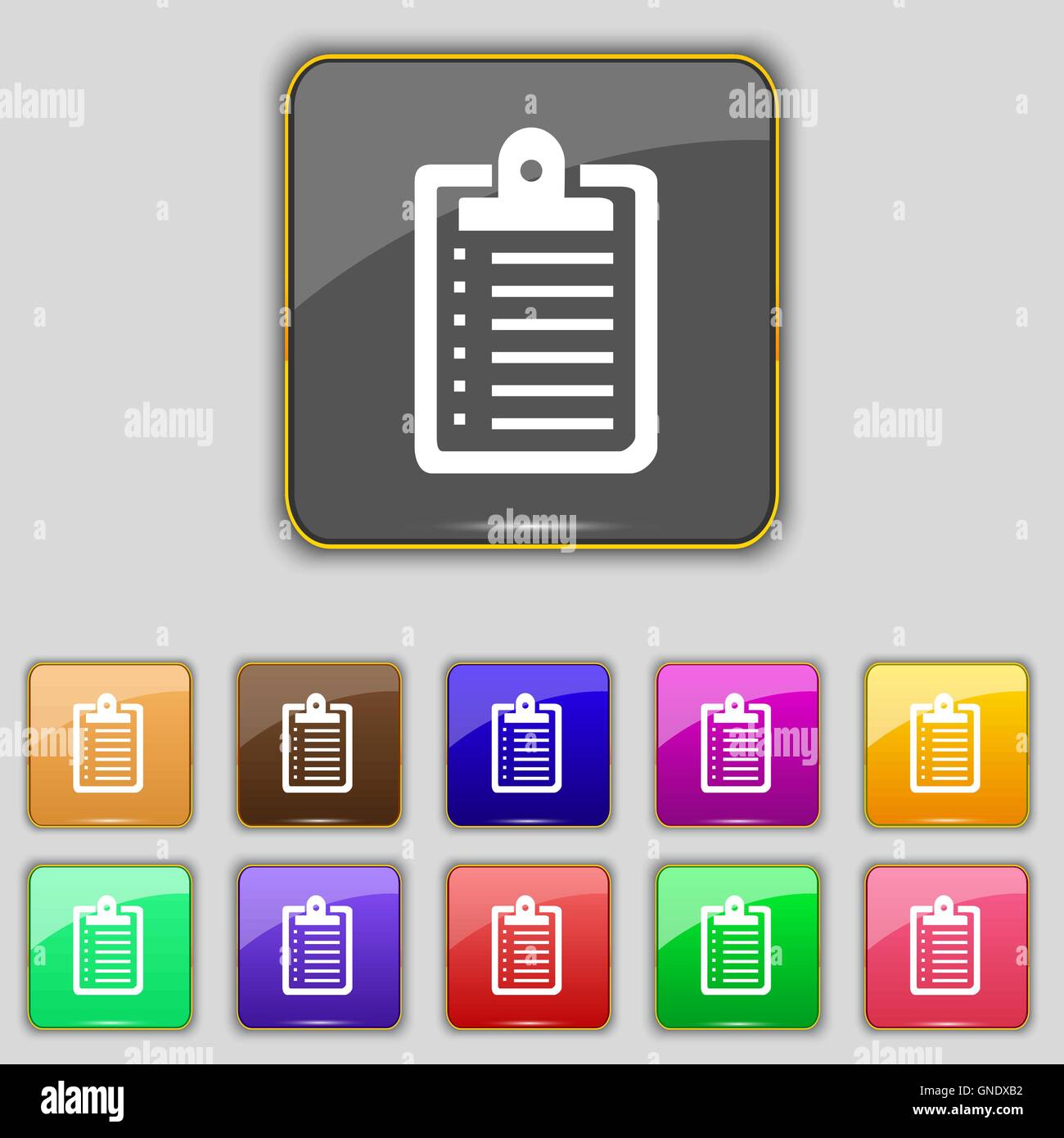 notebook icon sign. Set with eleven colored buttons for your site ...