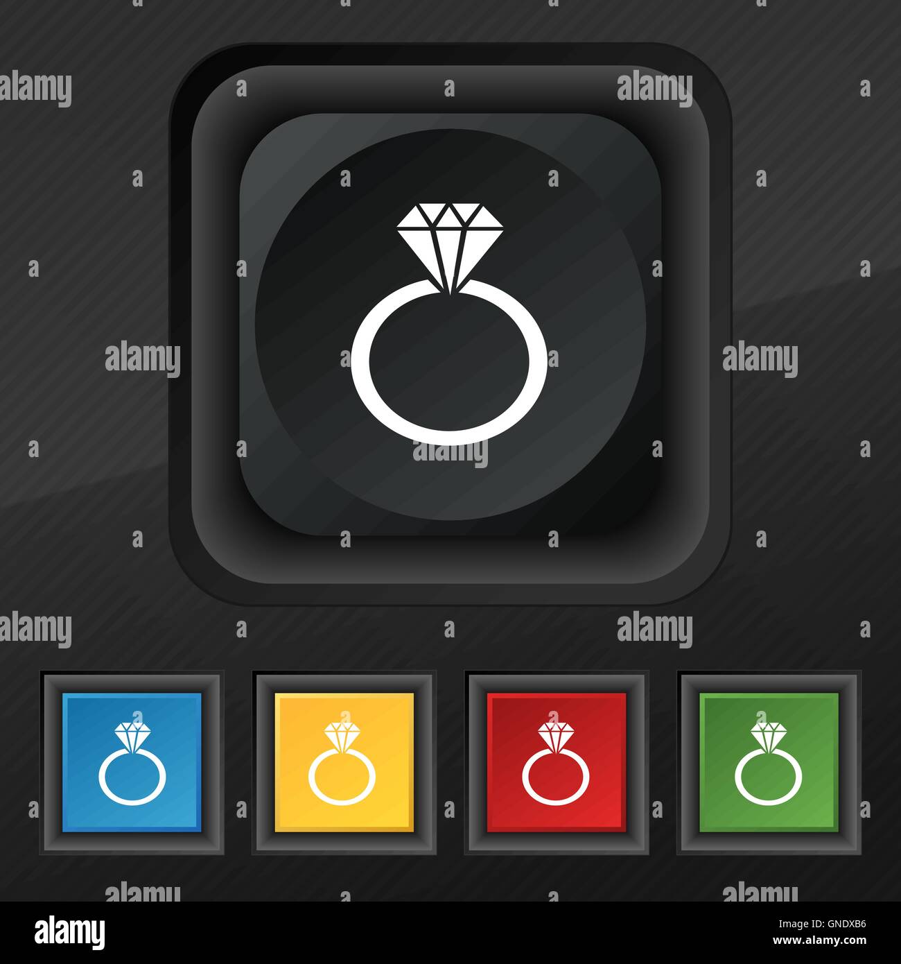 Ring icon on black Stock Vector Images - Alamy