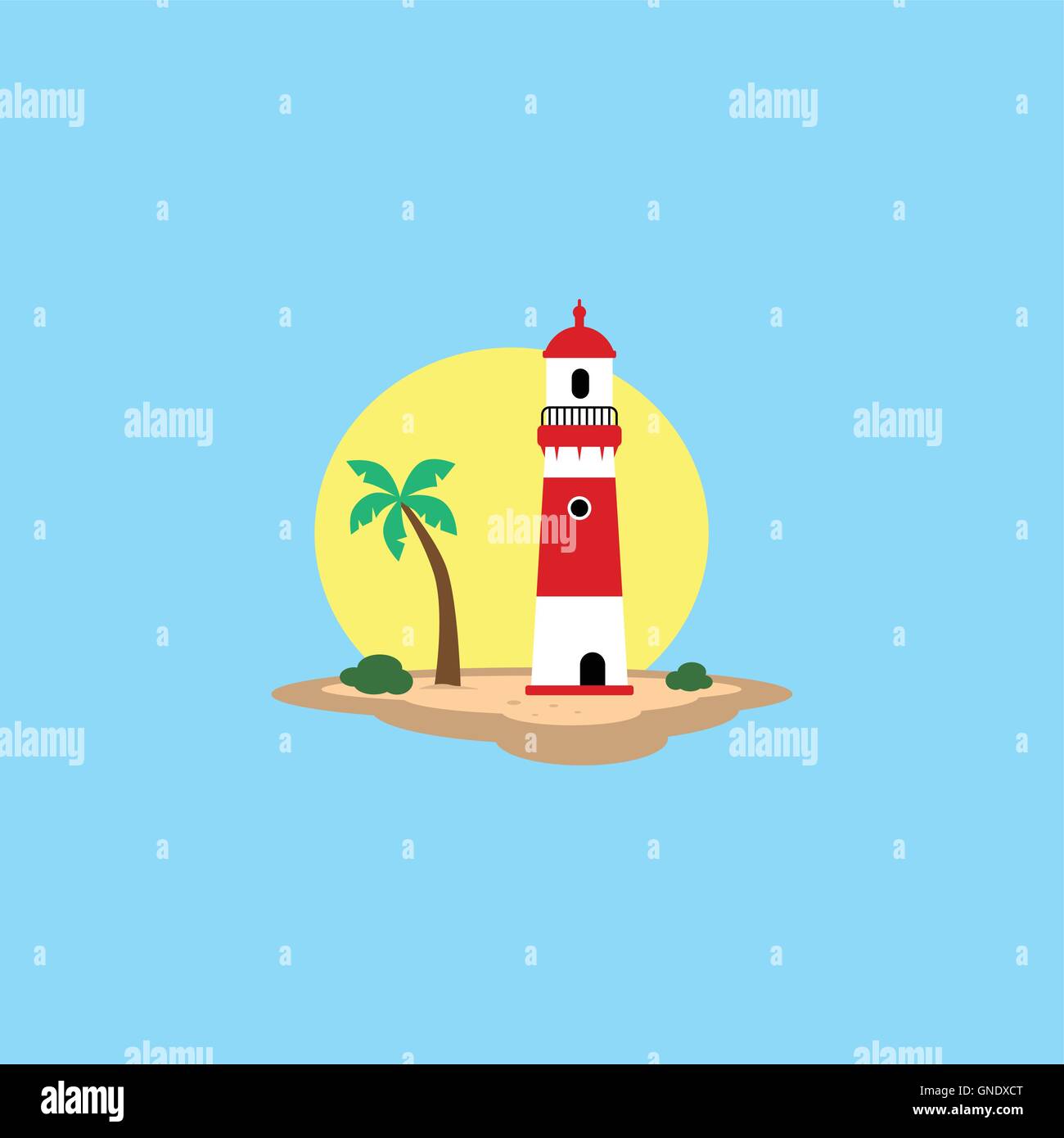 beach lighthouse seashore view Stock Vector Image & Art - Alamy