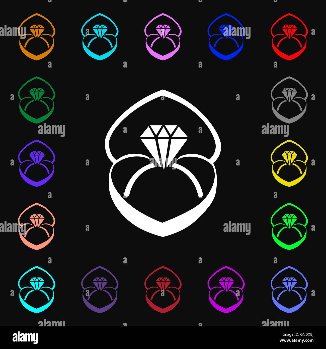 Engagement ring symbols Stock Vector Images - Alamy