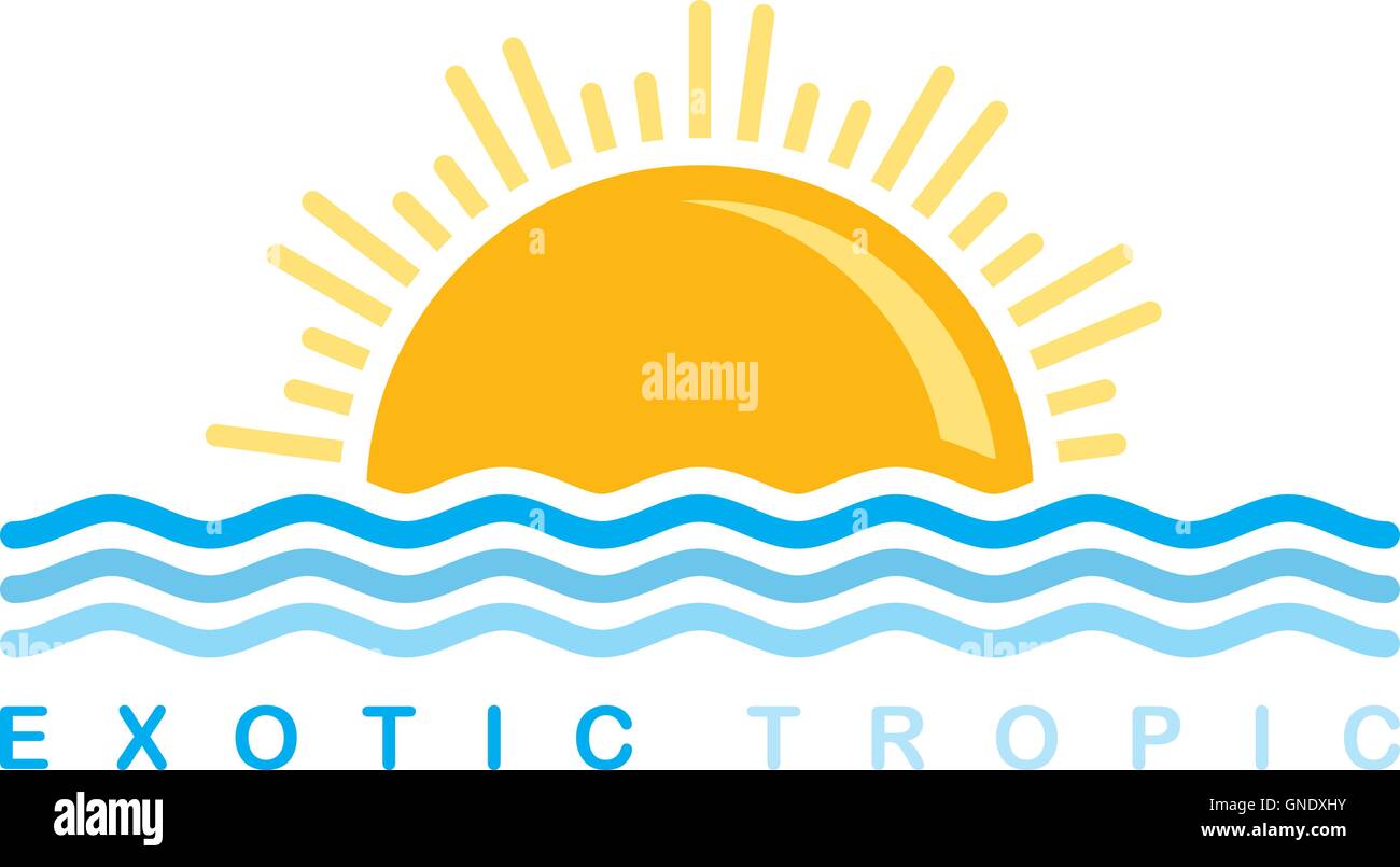 sea wave sunset symbolic Stock Vector Image & Art - Alamy