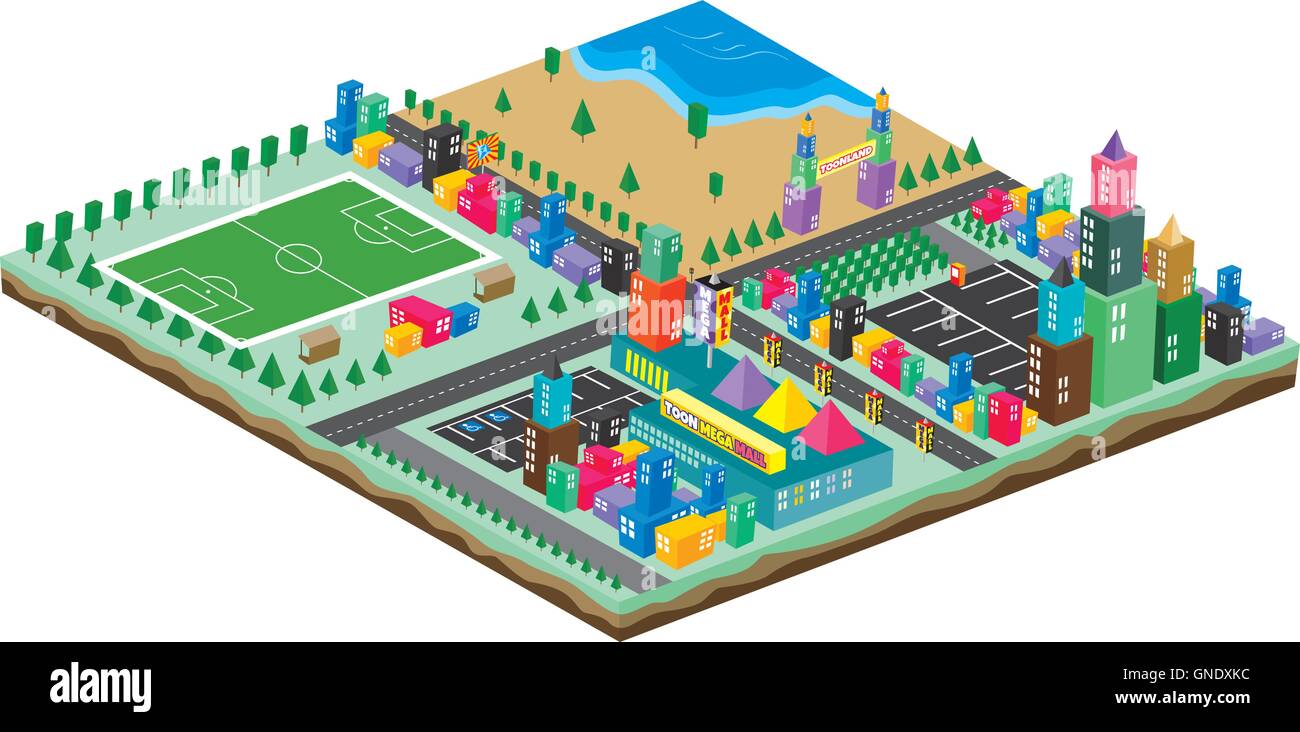 isometric block cartoon world Stock Vector Image & Art - Alamy