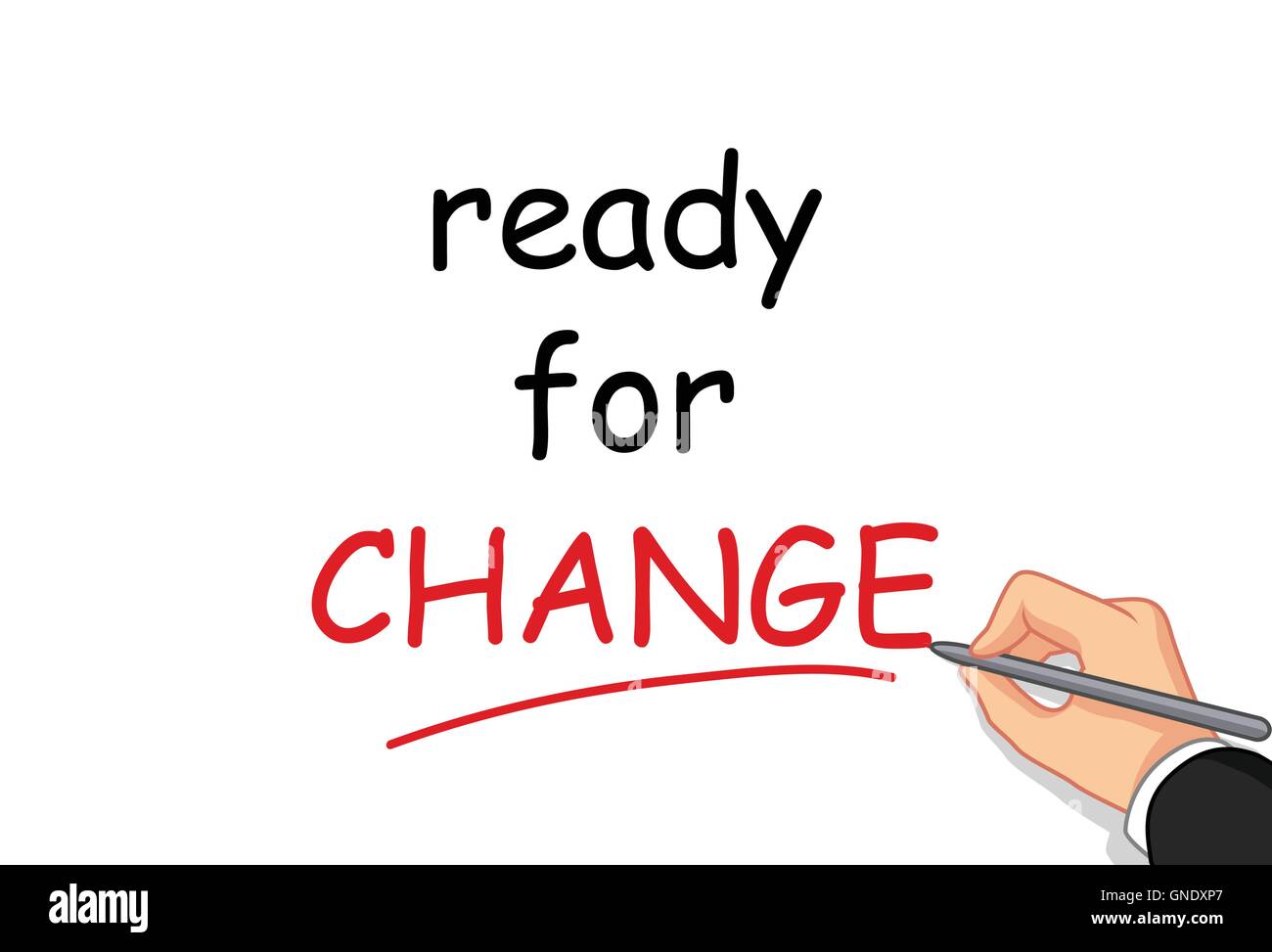 hand writing ready for change Stock Vector Image & Art - Alamy