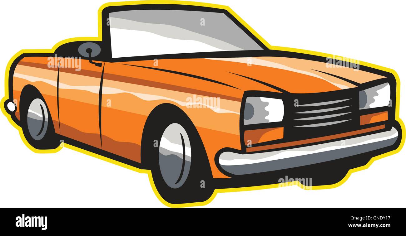 Vintage Cabriolet Top-Down Car Isolated Retro Stock Vector Image & Art ...