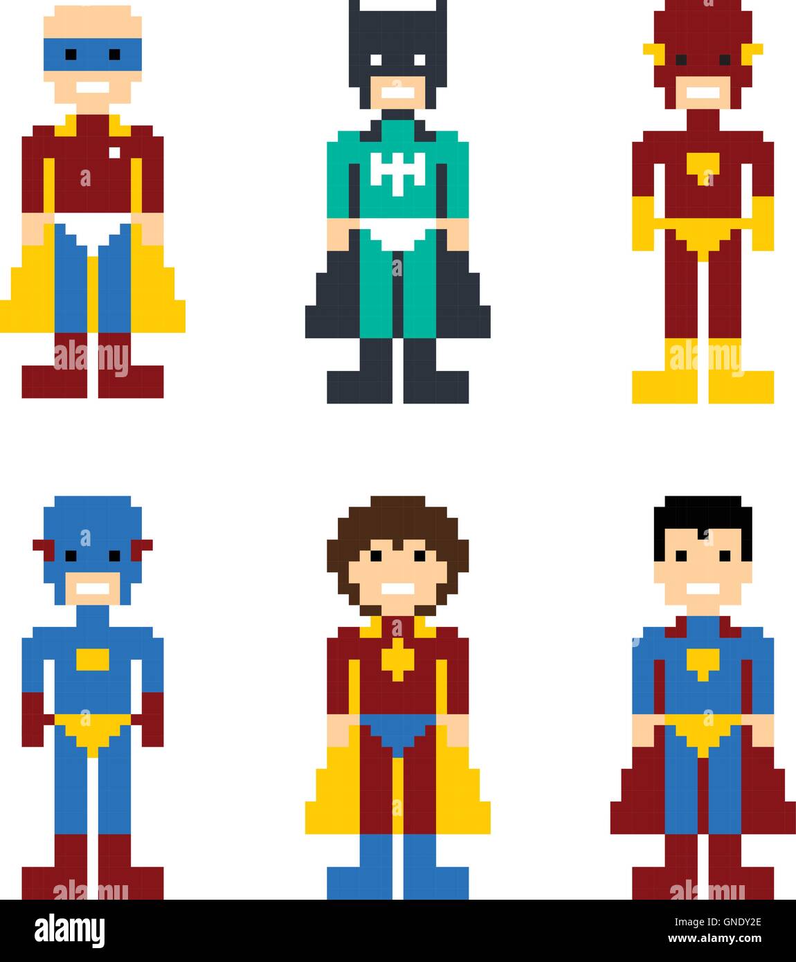 pixel people superhero avatar Stock Vector Image & Art - Alamy
