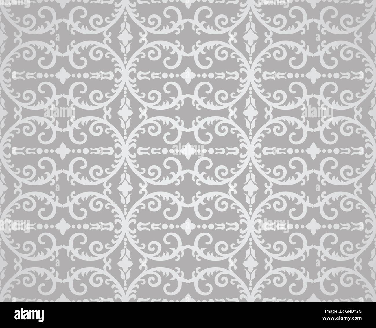 Seamless silver flowers and foliage wallpaper pattern Stock Vector ...