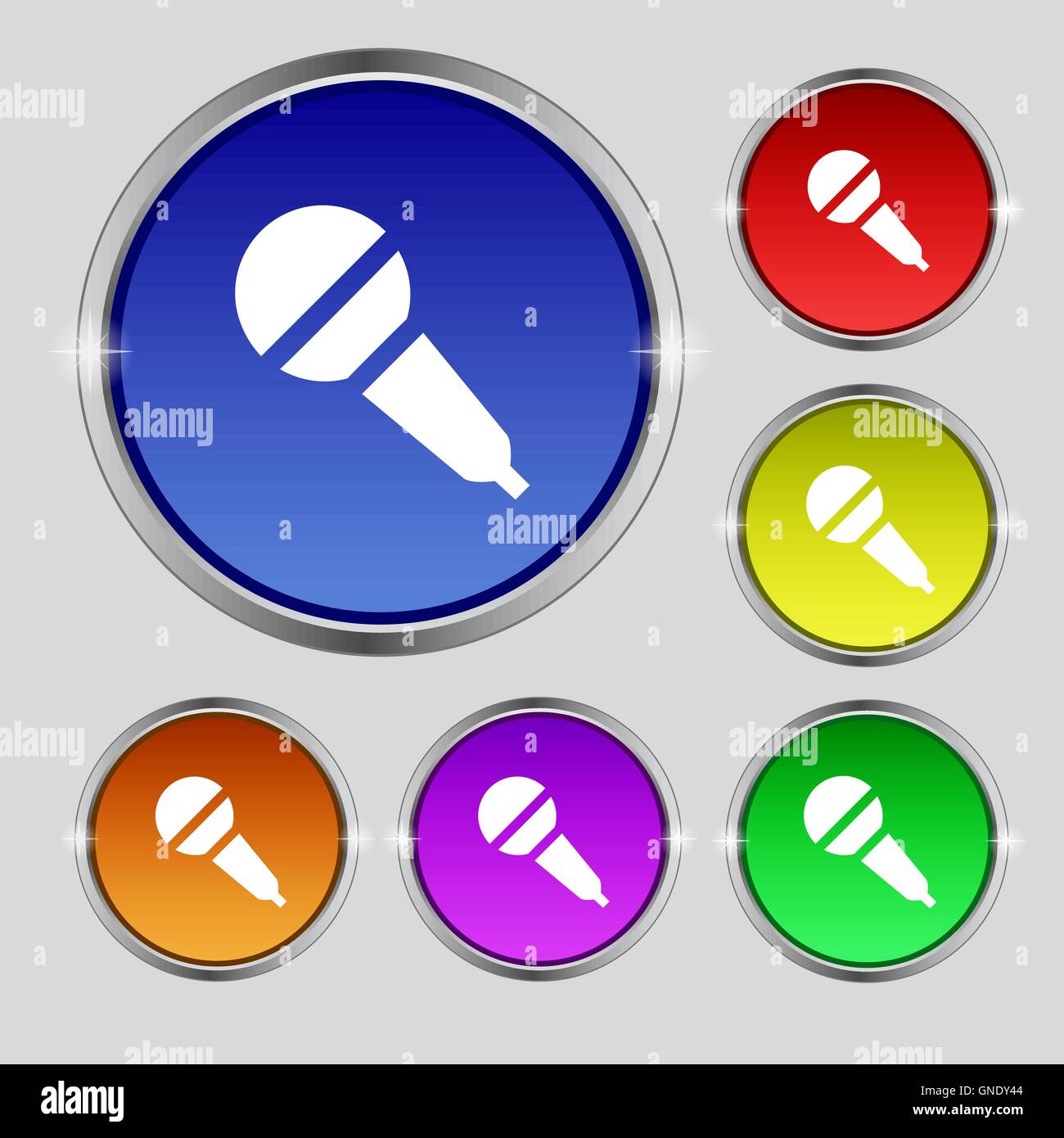 Microphone icon sign round symbol hi-res stock photography and images ...