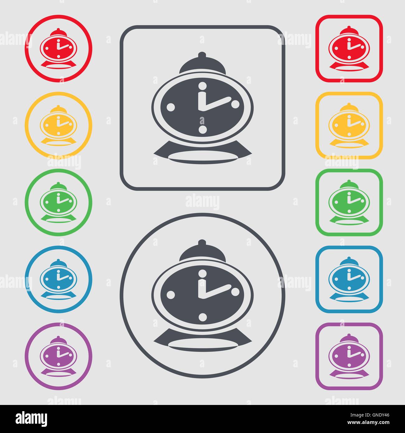 Clock icon on square Stock Vector Images - Alamy