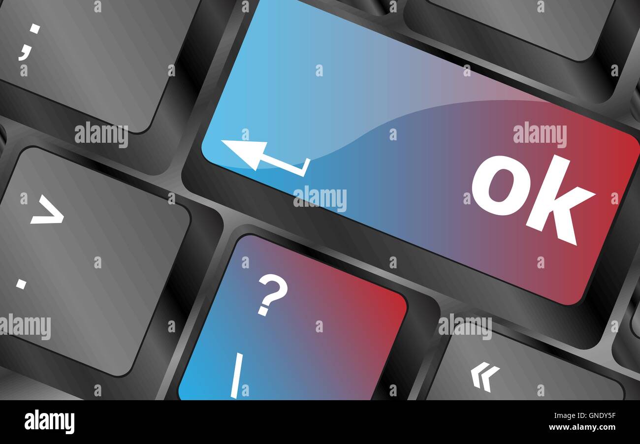 OK button on keyboard keys, business concept vector, keyboard key, keyboard button, vector ...