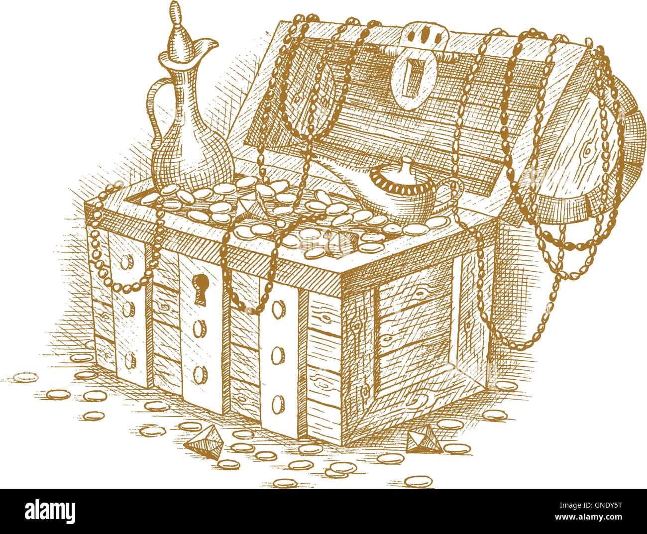 Treasure chest sea background Stock Vector Images - Alamy