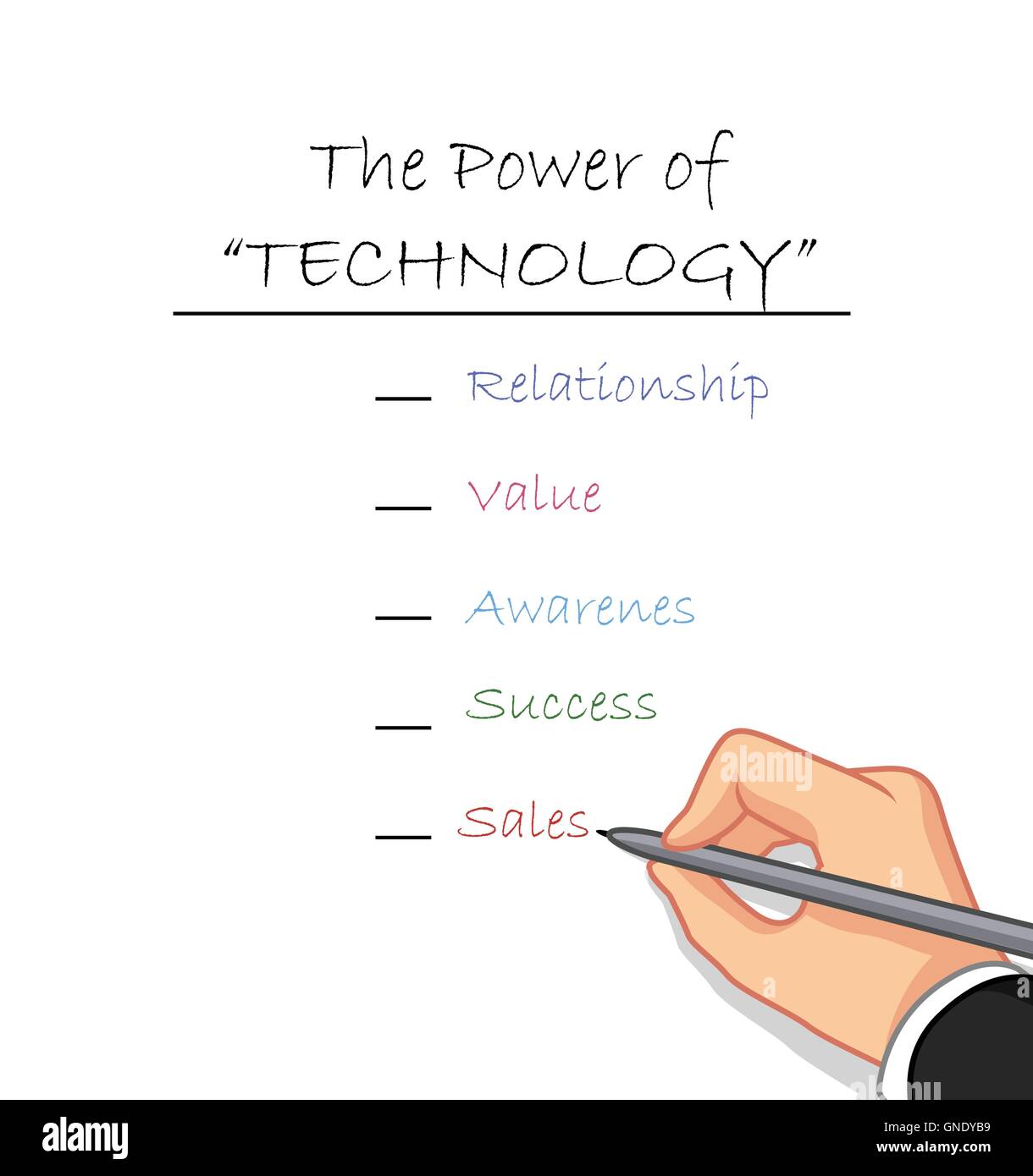 hand writing the power of technology Stock Vector Image & Art - Alamy