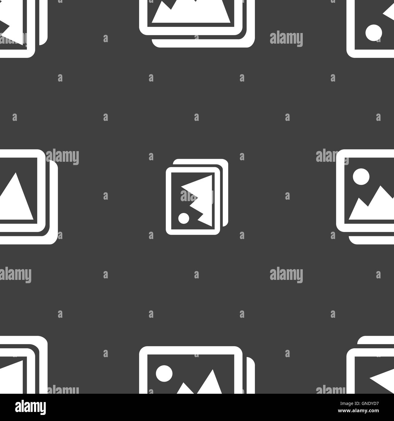 images, jpeg, photograph icon sign. Seamless pattern on a gray ...