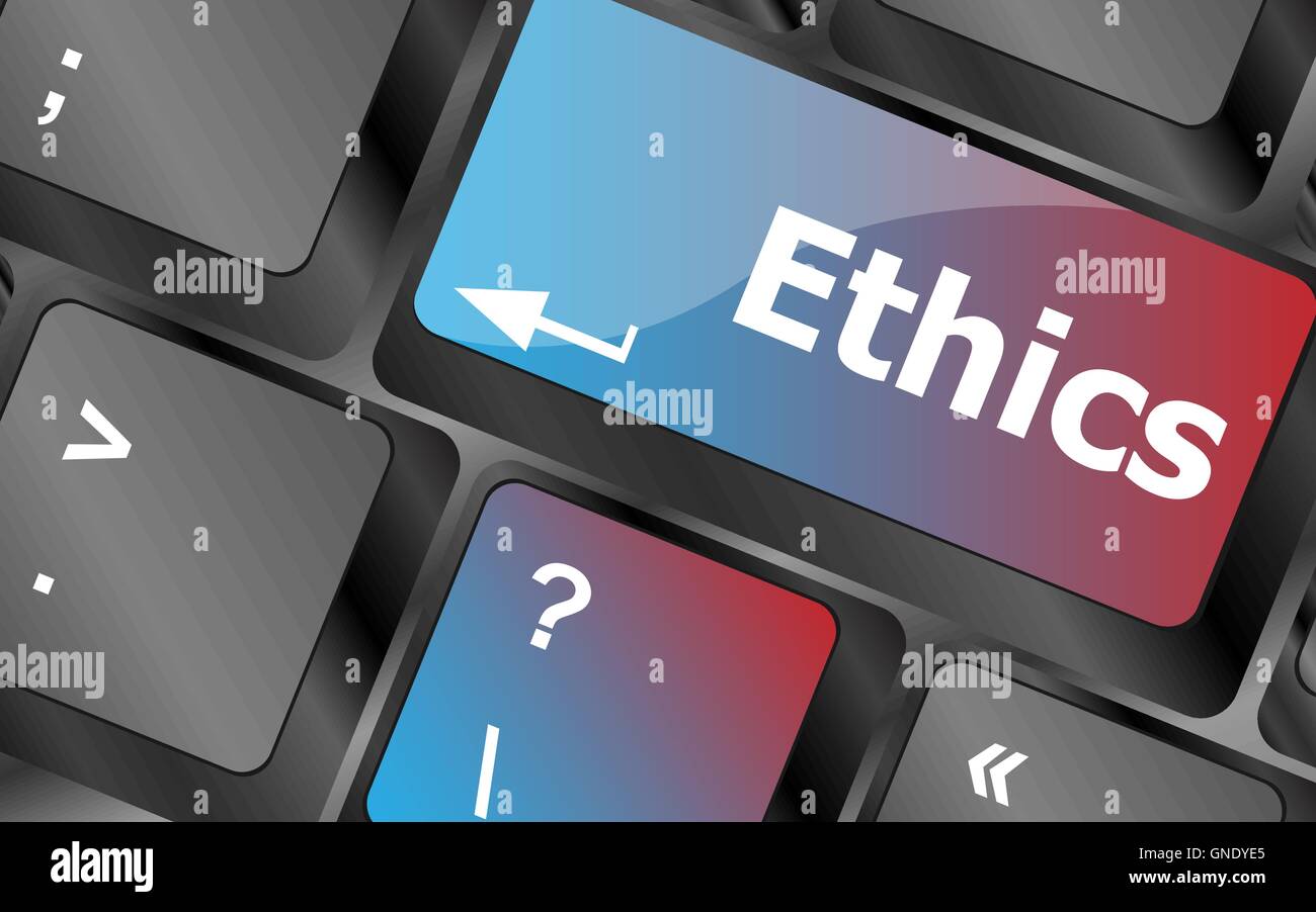 ethics concept on the modern computer keyboard key vector , keyboard ...