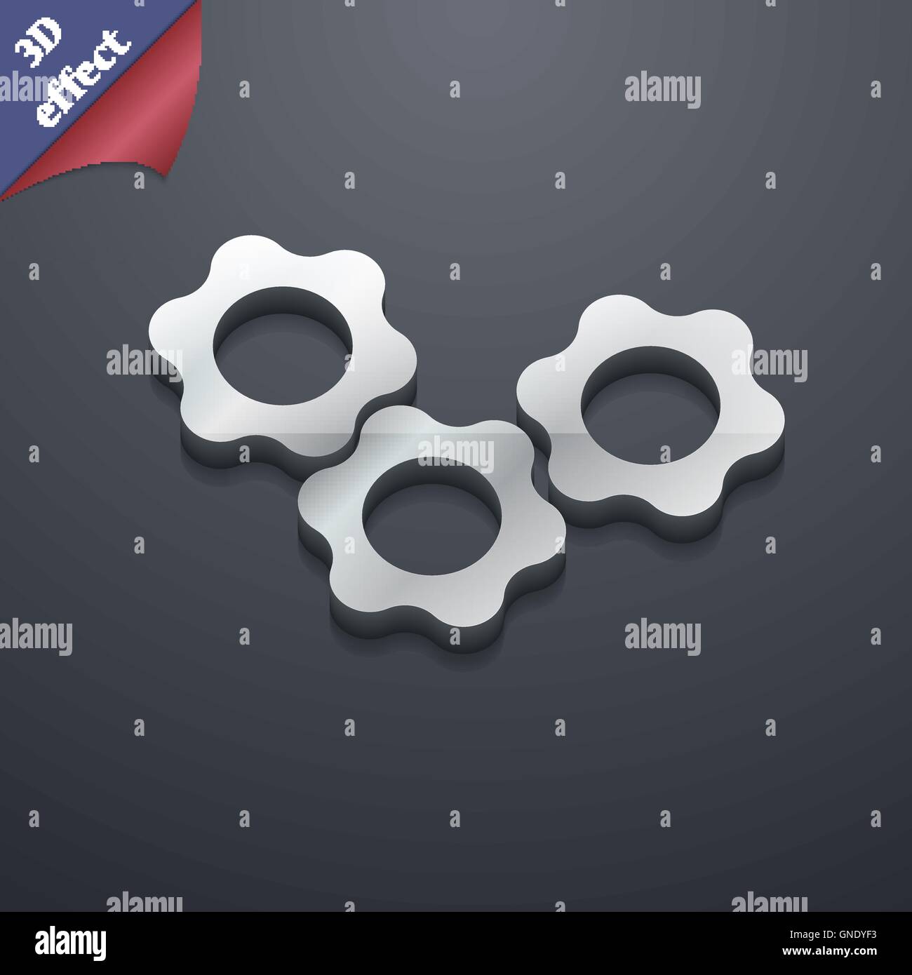 gears icon symbol. 3D style. Trendy, modern design with space for your ...